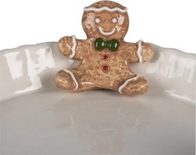 Bílá keramická mísa Perníček Gingerbread - Ø 23*3*7 cm