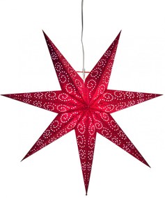 STAR TRADING Závěsná svítící hvězda Antique Red, červená barva, papír