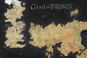 Plakát, Obraz - Game of Thrones - Westeros Map