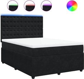 Box spring postel s matrací černá 160x200 cm samet 3294696