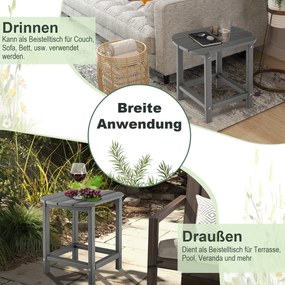 Costway Sada 2 odkládacích stolků z HDPE, zahradní stůl Adirondack odolný proti