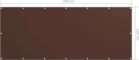 Balkónová zástěna hnědá 120 x 300 cm oxfordská látka 135076