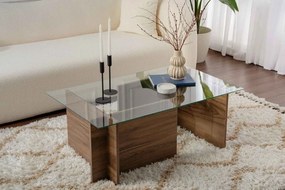 Designový konferenční stolek Tanginika 105 cm vzor ořech