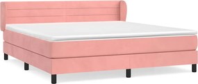 Box spring postel s matrací růžová 160x200 cm samet 3127564