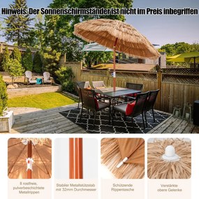 Costway Havajský plážový deštník s taškou a naklápěcím designovým stolním