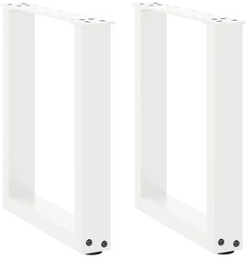Nohy konferenčního stolku ve tvaru U, 2 ks, bílé, 60 x (30-31) cm, ocel