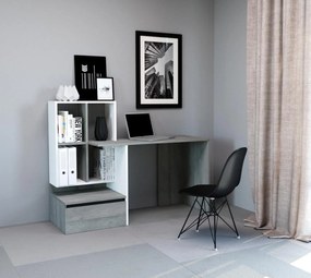 Levný PC stůl Porto 2, beton/bílý
