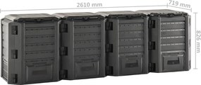 Zahradní kompostér černý 1 600 l 312275