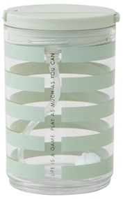 DESIGN LETTERS Dětský hrnek Kids Green Stripe 330 ml, zelená barva, plast