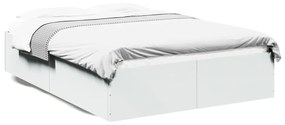 Rám postele bílý 140 x 190 cm kompozitní dřevo