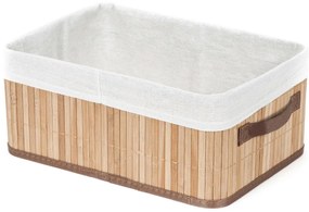 Bambusový úložný košík compactor bamboo, přírodní bambus-len, 32 x 25 x v15 cm