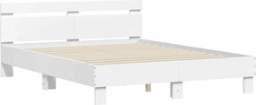 Rám postele s čelem bílý 140 x 190 cm kompozitní dřevo 3207434