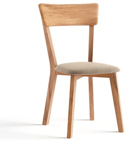 Dubová židle Leon s béžovým čalouněným potahem M11