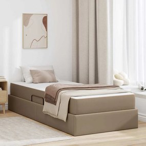 Postel s úložným prostorem a matrací 2 ks Cappuccino Kůže 3399595