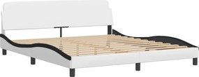 Postel s matrací Hvar bílá a černá 180 x 200 cm umělá kůže 3208744