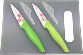 SOVIO SVN02PST Sada 2 nožů (9cm) + prkénko tulipán