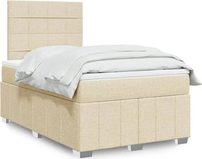 Box spring postel s matrací krémová 120x190 cm textil 3293912
