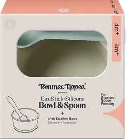 Tommee Tippee Silikonová mistička s přísavkou a lžičkou zelená