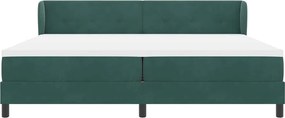 Postel s boxspringem s čelo Tmavě zelená 200 x 200 cm samet 3340409