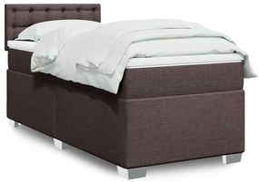 Box spring postel s matrací tmavě hnědá 100 x 200 cm textil 3288116