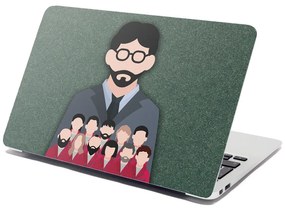 Sablio Samolepka na notebook Money heist Profesor a jeho tým Zelená - 29x20 cm