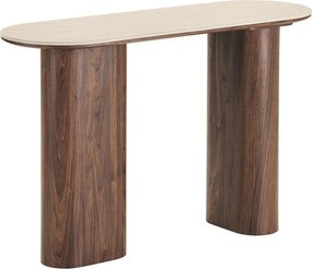 Béžový/tmavě hnědý konzolový stolek s keramickou deskou 40x120 cm Delphi – House Nordic
