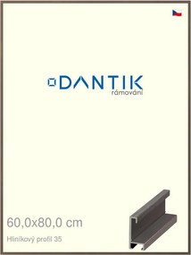 DANTIK rámeček 60x80 | ALU profil 6035 Hnědá tmavá (Plexi Čiré)