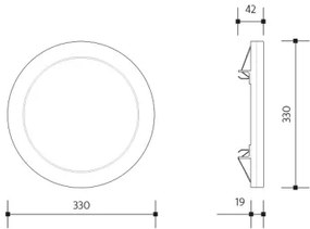 Podhledové/přisazené svítidlo Panlux ADAPT CCT 3000-4000-6000K 30W průměr 330mm PN21400003