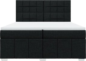 Box spring postel s matrací černá 200x200 cm textil 3294077