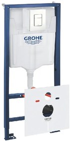 Grohe Rapid SL - Předstěnová instalace s nádržkou pro závěsné WC, souprava Fresh a tlačítko Skate Cosmopolitan, alpská bílá 39448000