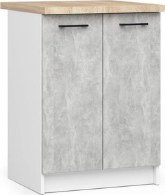 Kuchyňská skříňka Olivia S60 2D bílá/beton