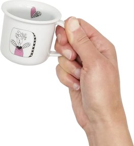 Porcelánový moka hrnek Anděl, 100 ml – s originální malovanou perokresbou, český design, s překvapením uvnitř