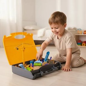 Kinetický písek 1500 g s XXL příslušenstvím – staveniště