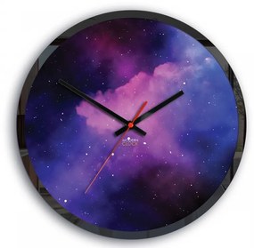 Nástěnné hodiny Galaxy fialové