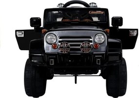 LEAN CARS Elektrické autíčko Jeep JJ245, LED světla, MP3, dálkové ovládání, černé