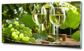 Wallmuralia Foto obraz sklo tvrzené Bílé víno a ovoce 100x50