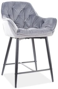 Casarredo - Komfort nábytek Barová židle BERI velvet šedá/černý kov