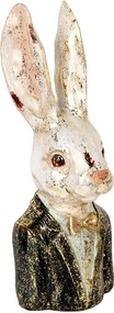 Dekorace busta králík se zlatým třpytem - 13*12*32 cm