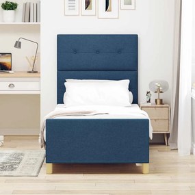 Rám postele s čelo Modrá 90 x 200 cm textil 3344703