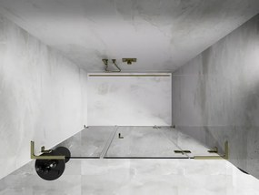 Mexen Lunar L, výklopné pravé sprchové dveře 155 cm, čiré sklo, zlatý profil, 834SL-155-050-50-00-P
