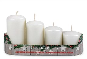 Adventní svíčky sestupné - 9 krémová nejsvět. glitry