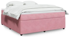 Box spring postel s matrací růžová 180x200 cm samet 3285661
