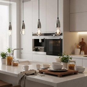 Toolight Rea, Stropní lampa závěsná Chrome držák žárovky APP358-1CP, OSW-08424
