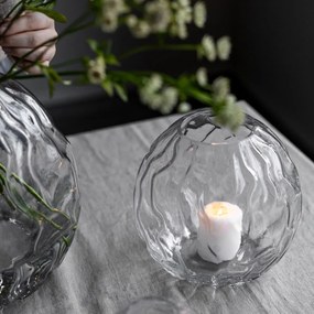 Storefactory Skleněná váza Malmbäck 22 cm, čirá barva, sklo