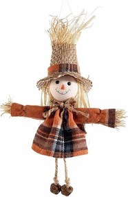 Závěsný strašák v oranžové košili 22 cm