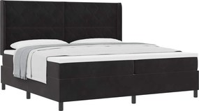 Postel s boxspringem s čelo Černá 200 x 200 cm samet 3342082