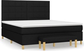 Box spring postel s matrací černá 180x200 cm textil 3137175