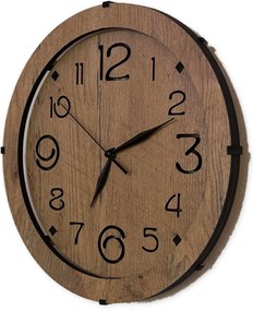 Li-Go Dřevěné hodiny nástěnné "Velké číslice" dub velikost svítidla/hodin: 31 cm