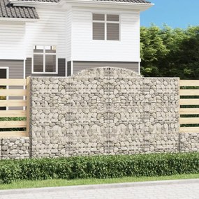 Klenuté gabionové koše 3 ks 300x50x180/200cm pozinkované železo 3146774