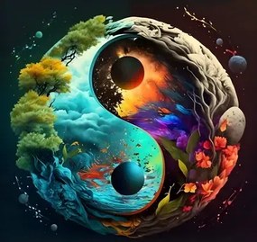 NORIMPEX Malování podle čísel Yin Yang / 40x50 cm / plátno na rámu, ak